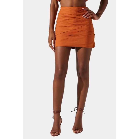 Astr | Skirts | New Astr Daya Skirt In Burnt Orange | Poshmark